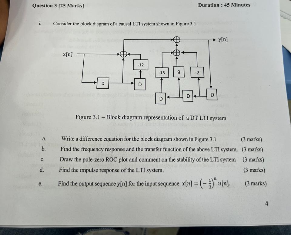Solved Question 3 [25 ﻿Marks]Duration : 45 ﻿Minutesi. | Chegg.com