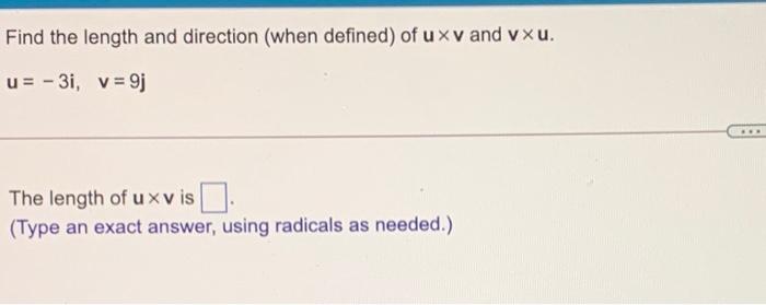 Solved Find the length and direction (when defined) of uxy | Chegg.com
