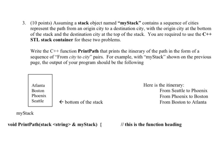 Solved Assuming a stack object named “myStack” contains a | Chegg.com