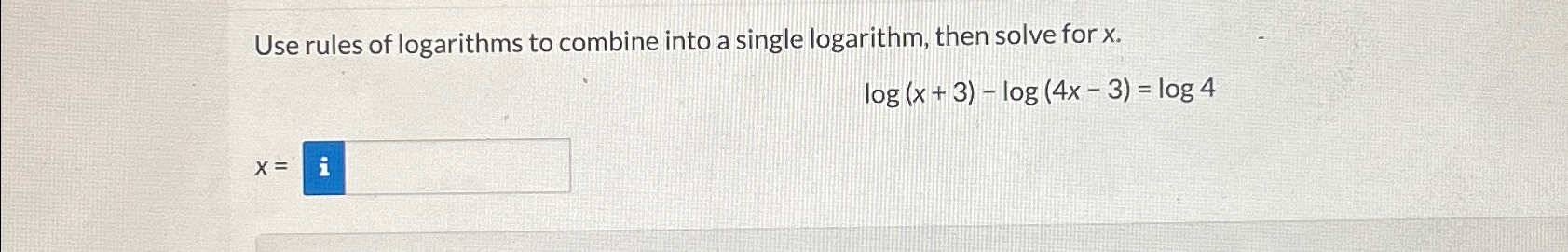 Solved Use rules of logarithms to combine into a single | Chegg.com