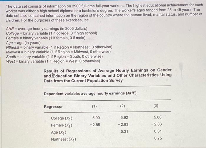 Solved data set consists of information on 3900 full-time | Chegg.com