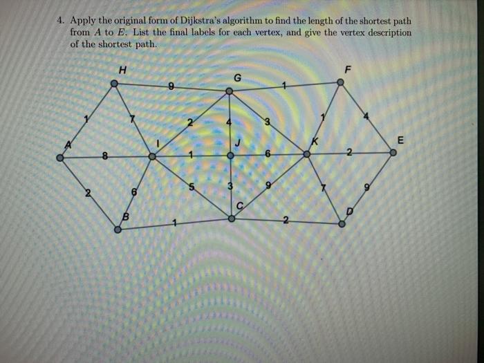 Solved 4. Apply the original form of Dijkstra's algorithm to | Chegg.com