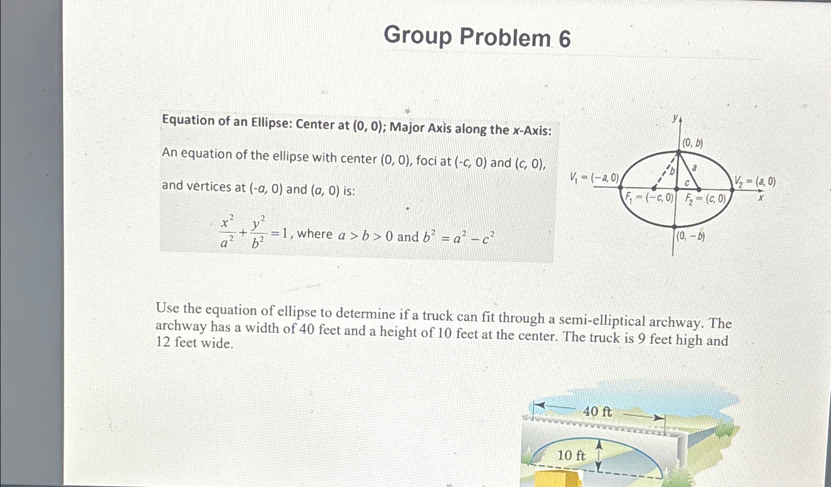 Solved Group Problem 6Equation of an Ellipse: Center at | Chegg.com