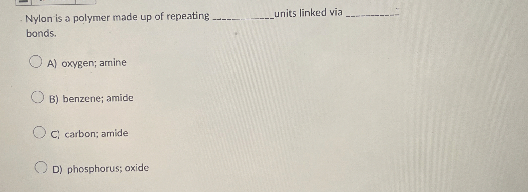 Solved Nylon is a polymer made up of repeating'.nits linked | Chegg.com