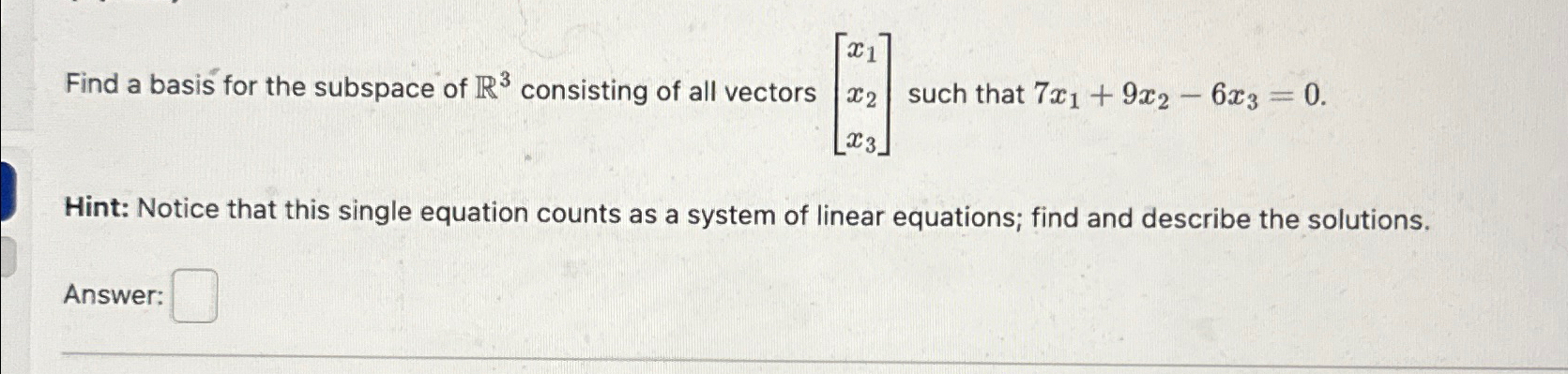 Solved Hint: Notice that this single equation counts as a | Chegg.com
