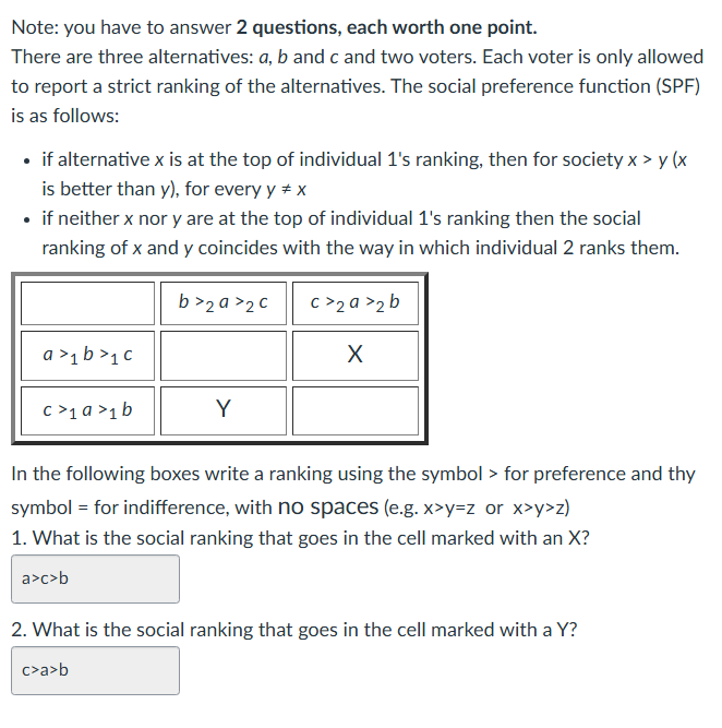 Solved Note: you have to answer 2 ﻿questions, each worth one | Chegg.com