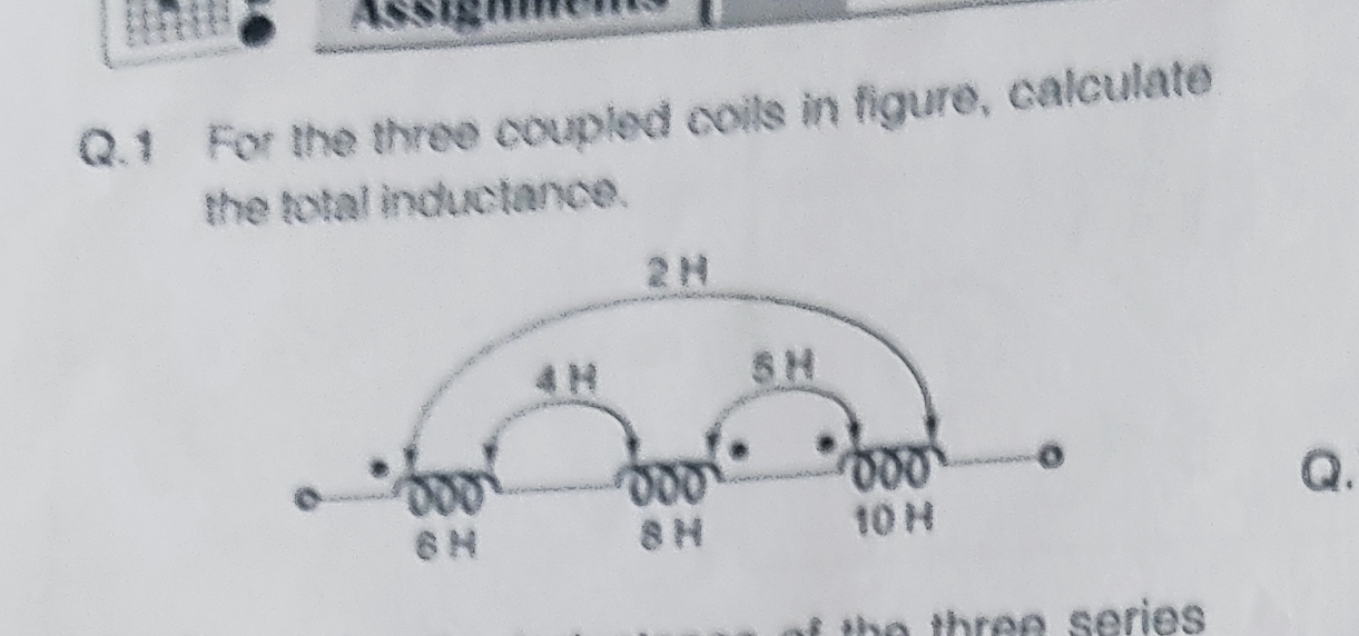 Solved Q. 1 ﻿For the three coupled coils in figure, | Chegg.com