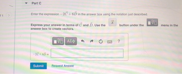 Solved Part 11 Enter the expression - 20 + 6D in the answer | Chegg.com