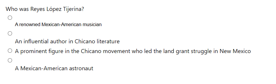 Solved Who was Reyes López Tijerina?A renowned | Chegg.com