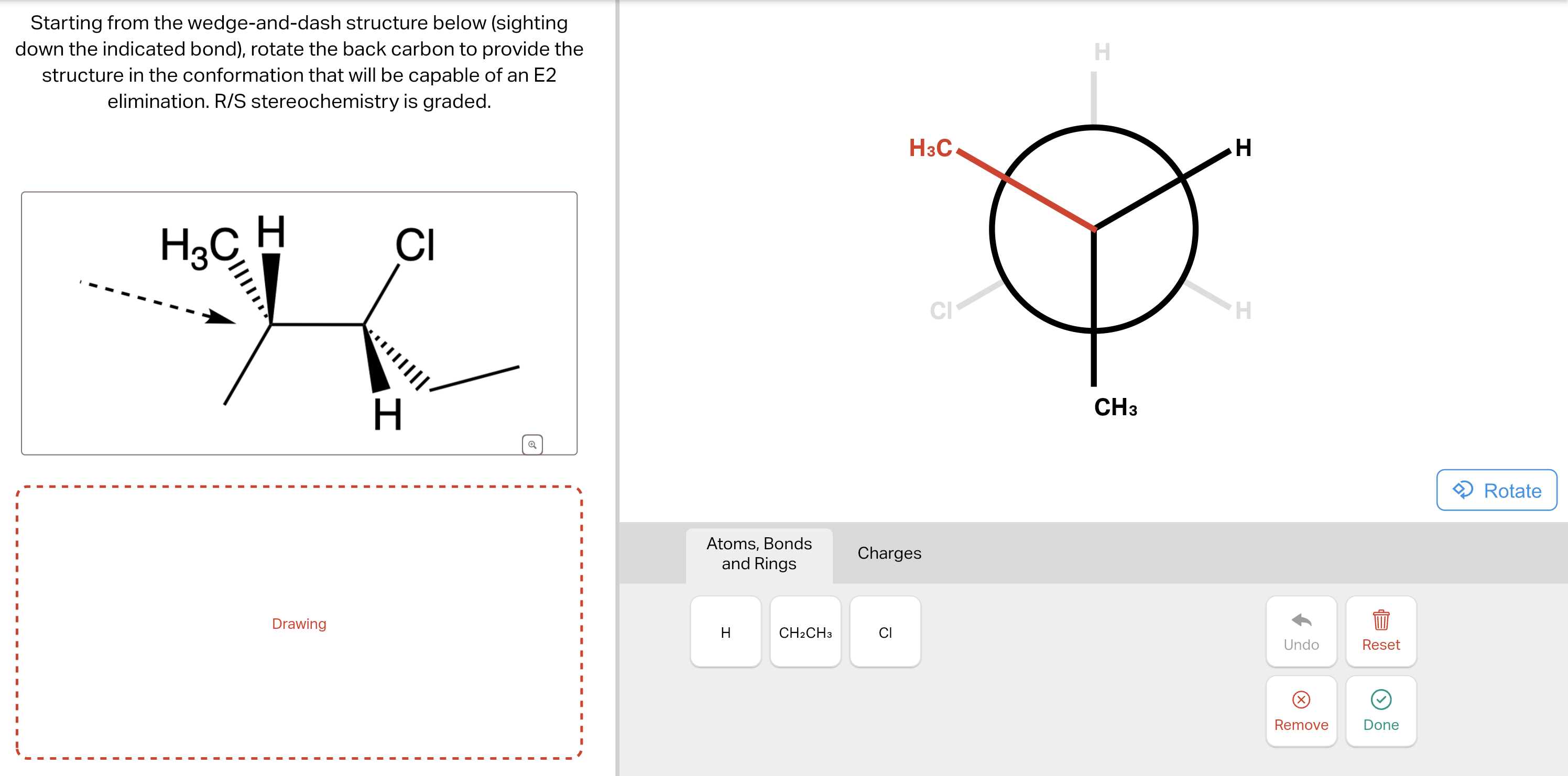 Solved starting from the wedge-and-dash structure below | Chegg.com