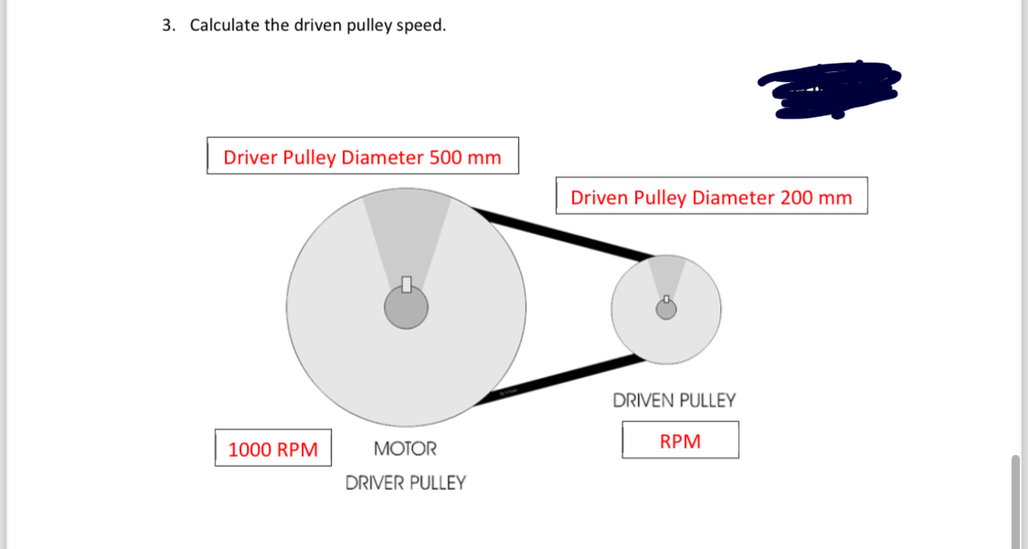 Solved Calculate the driven pulley speed. | Chegg.com