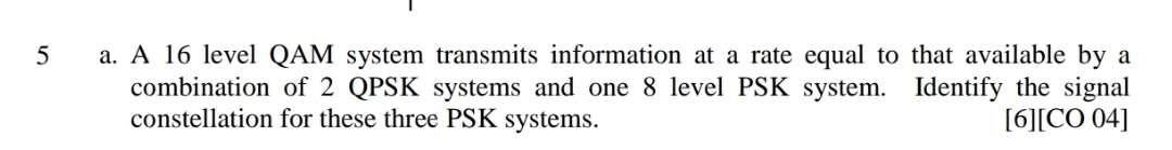 Solved 5a. ﻿A 16 ﻿level QAM system transmits information at | Chegg.com