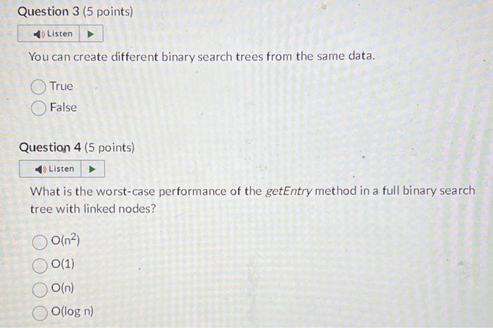 Solved You can create different binary search trees from the | Chegg.com