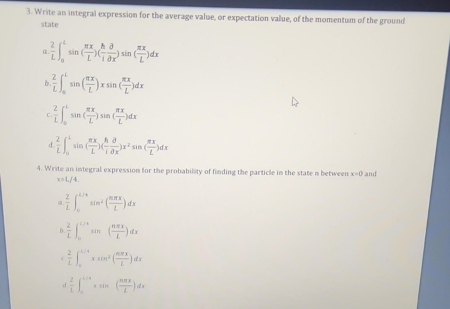 Solved 3. Write an integral expression for the average | Chegg.com