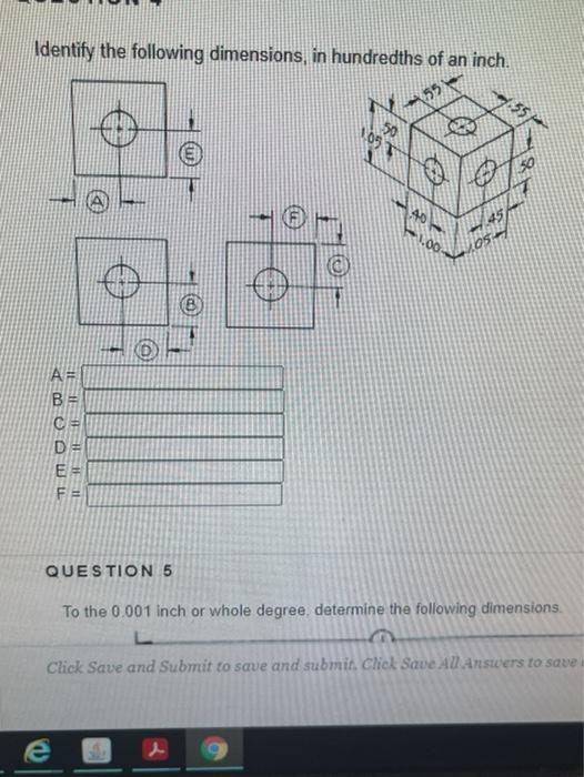 Solved Identify the following dimensions, in hundredths of | Chegg.com