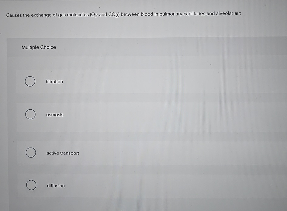 Solved Causes the exchange of gas molecules and (:CO2} | Chegg.com