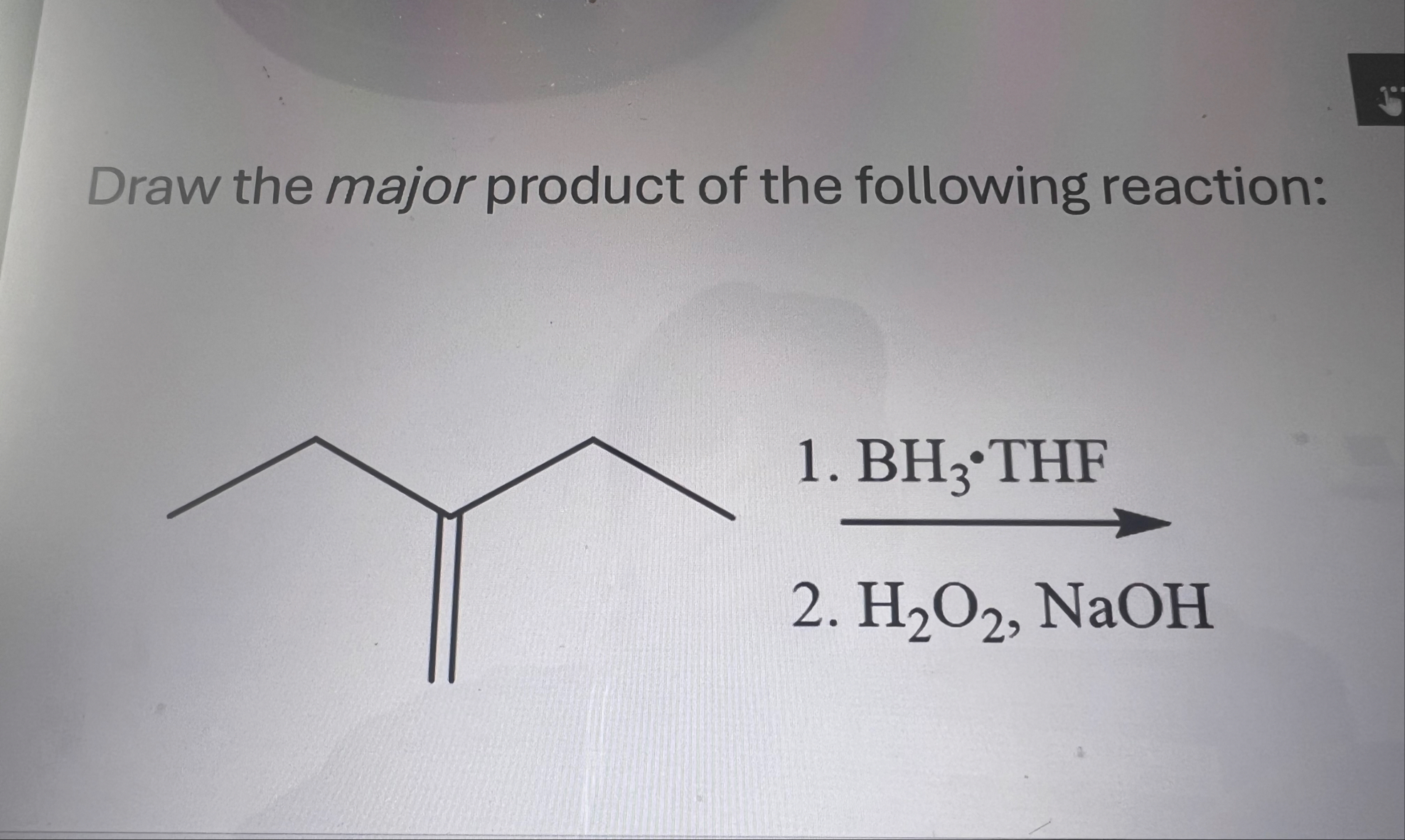 Solved Draw the major product of the following | Chegg.com