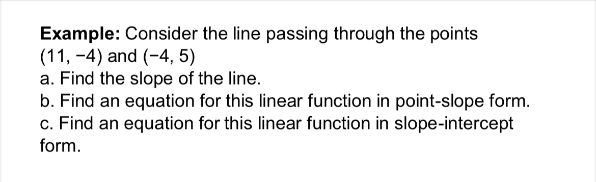 Solved Example: Consider the line passing through the | Chegg.com