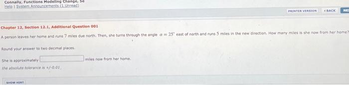 Solved Connally, Functions Modeling Change, se Help System | Chegg.com