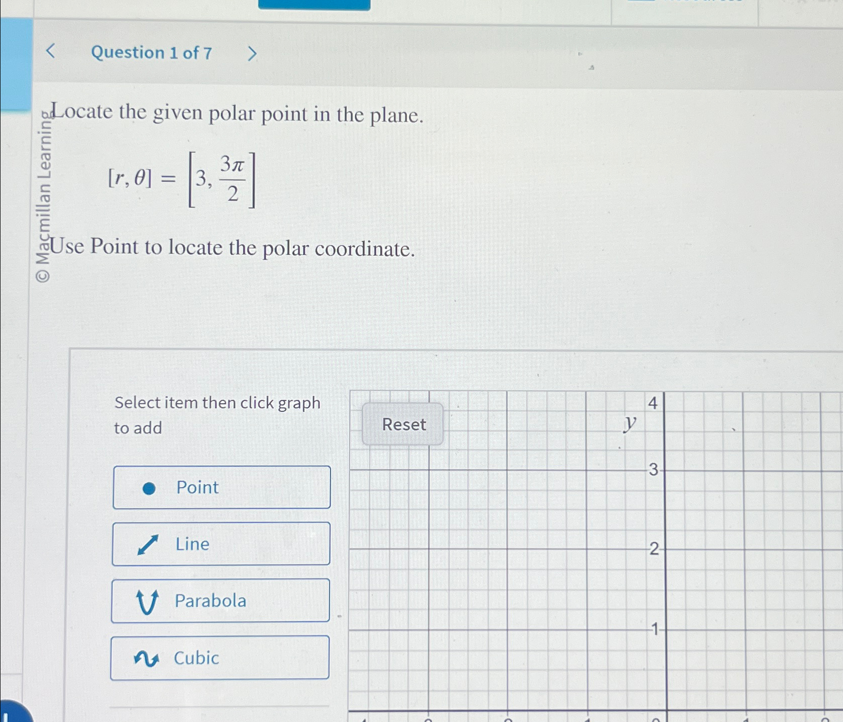 Solved Question 1 ﻿of 7odocate the given polar point in the | Chegg.com