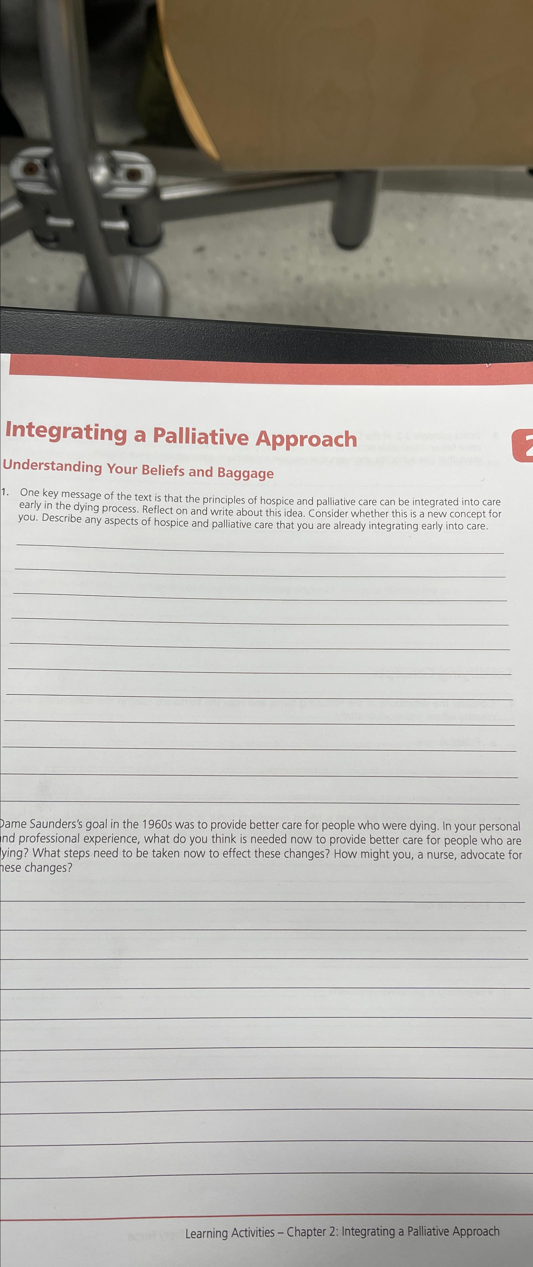 Solved Integrating a Palliative ApproachUnderstanding Your | Chegg.com