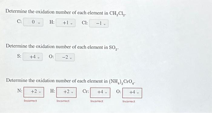 Solved Determine the oxidation number (oxidation state) of | Chegg.com