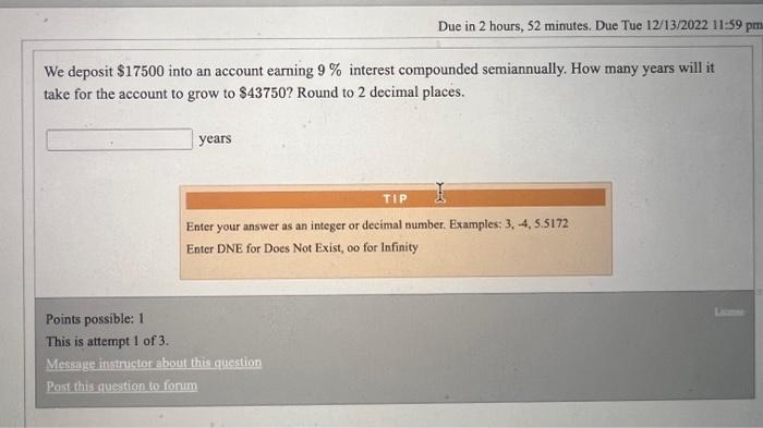 Solved We deposit $17500 into an account earning 9% interest | Chegg.com