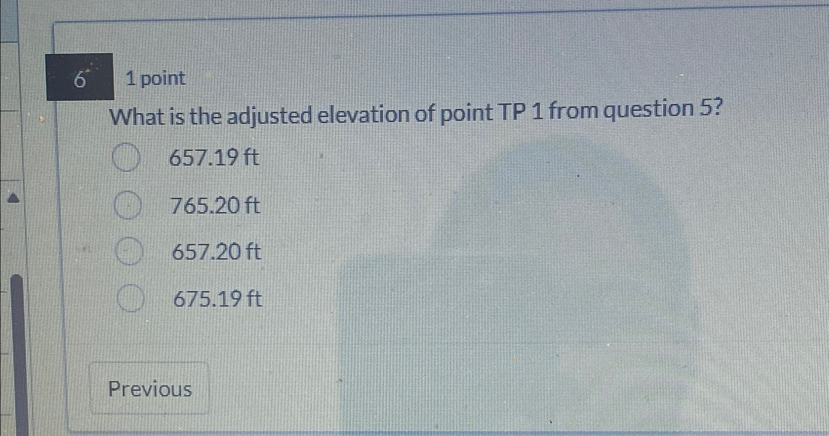 61 ﻿pointWhat is the adjusted elevation of point TP 1 | Chegg.com