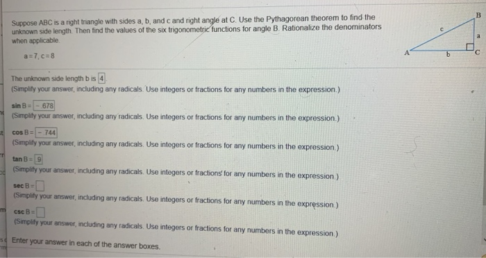 Solved B Suppose ABC is a right triangle with sides a, b, | Chegg.com