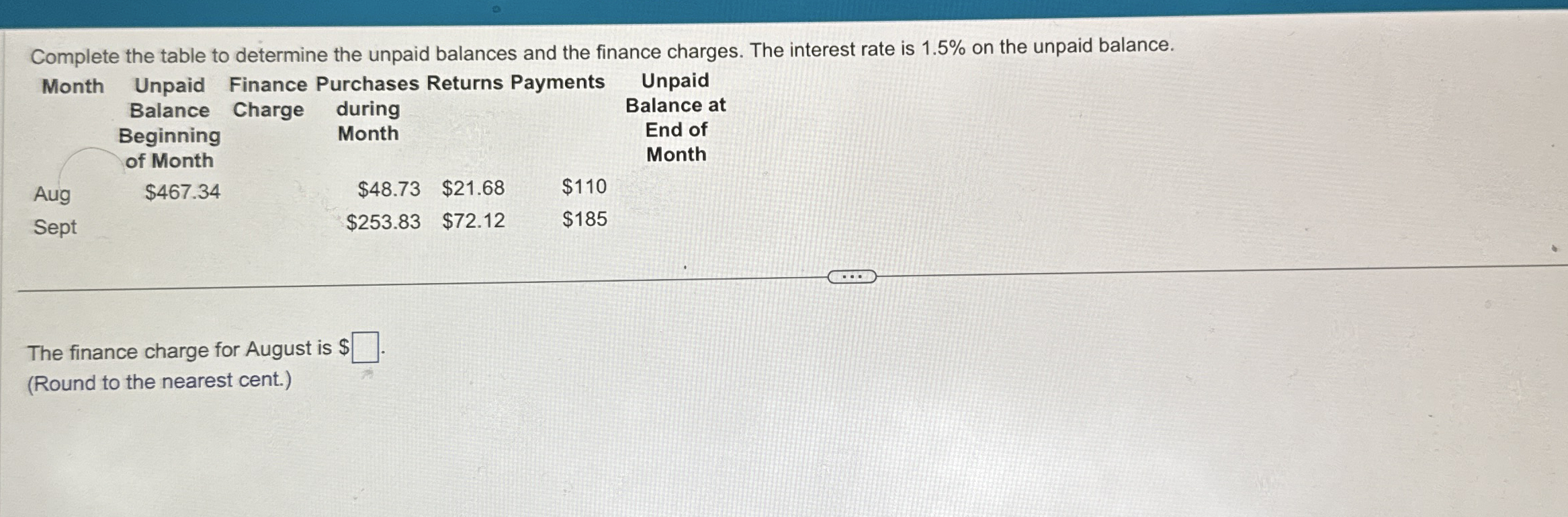 Solved Complete the table to determine the unpaid balances | Chegg.com