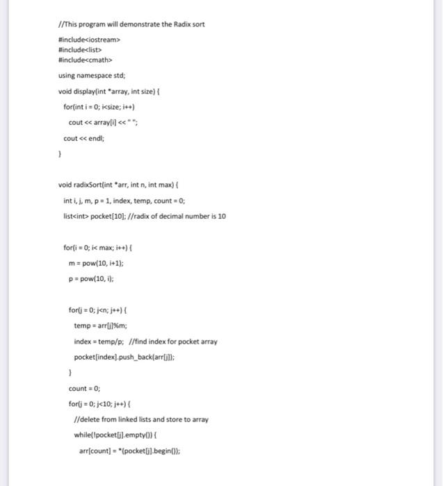 Solved 1 of 3 " Demo of QuickSort/ #include using namespace | Chegg.com