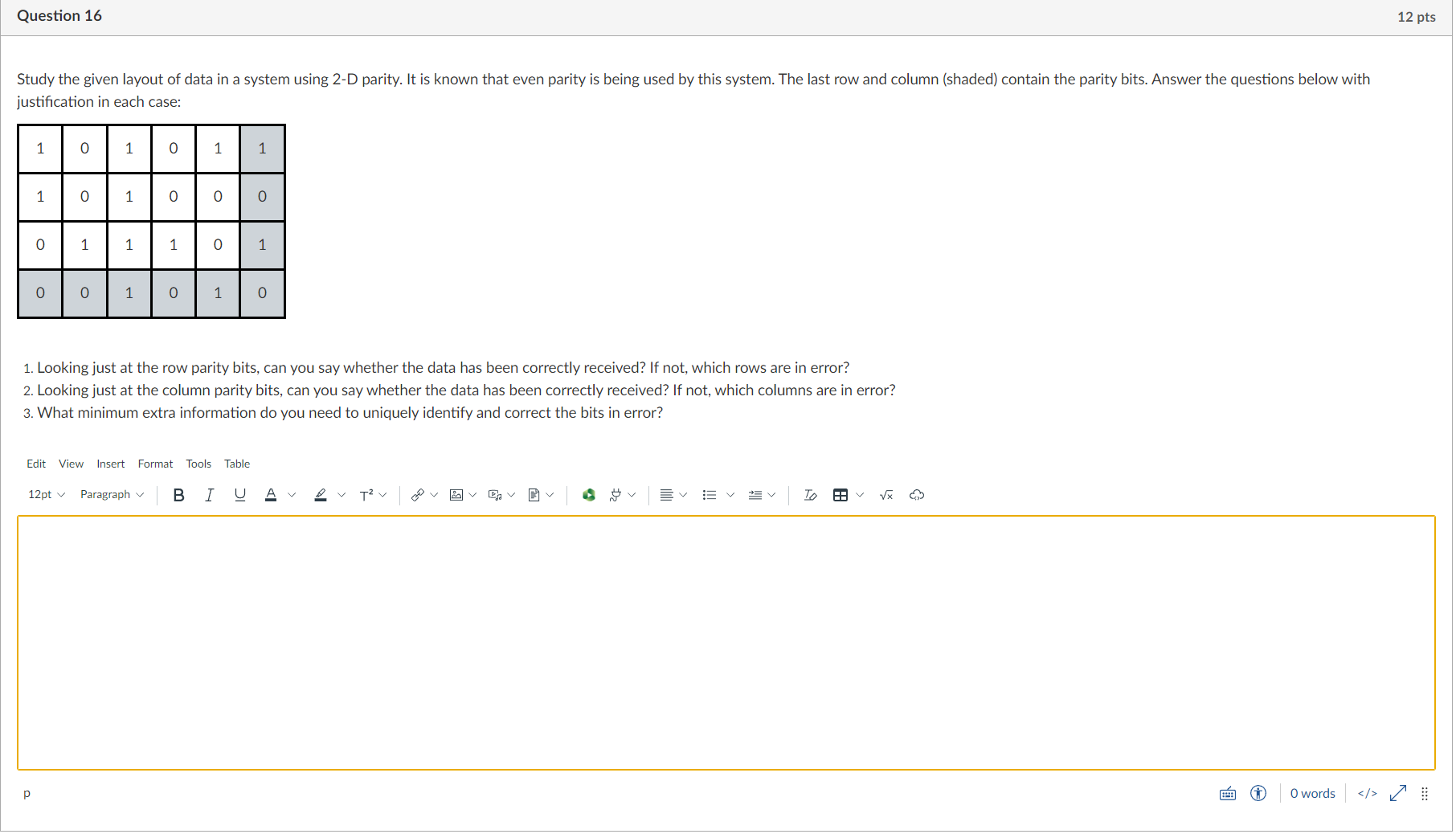 Solved Study the given layout of data in a system using 2-D | Chegg.com