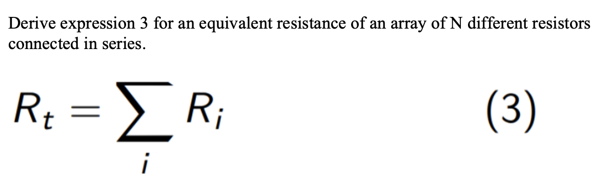Solved Derive expression 3 ﻿for an equivalent resistance of | Chegg.com