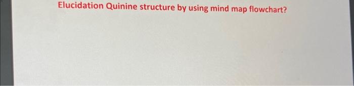 Solved Elucidation Quinine structure by using mind map | Chegg.com