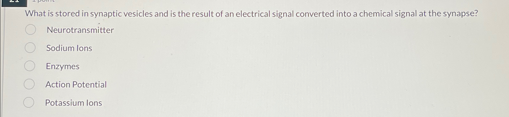 Solved What is stored in synaptic vesicles and is the result | Chegg.com