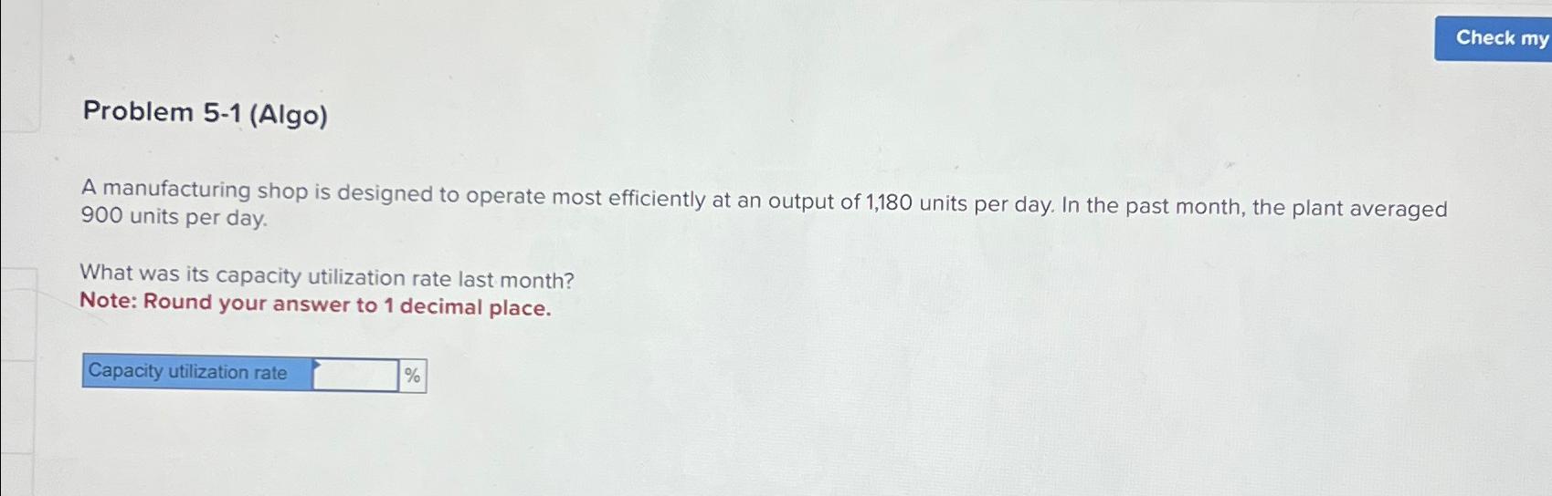 Solved Problem 5-1 (Algo)A manufacturing shop is designed to | Chegg.com