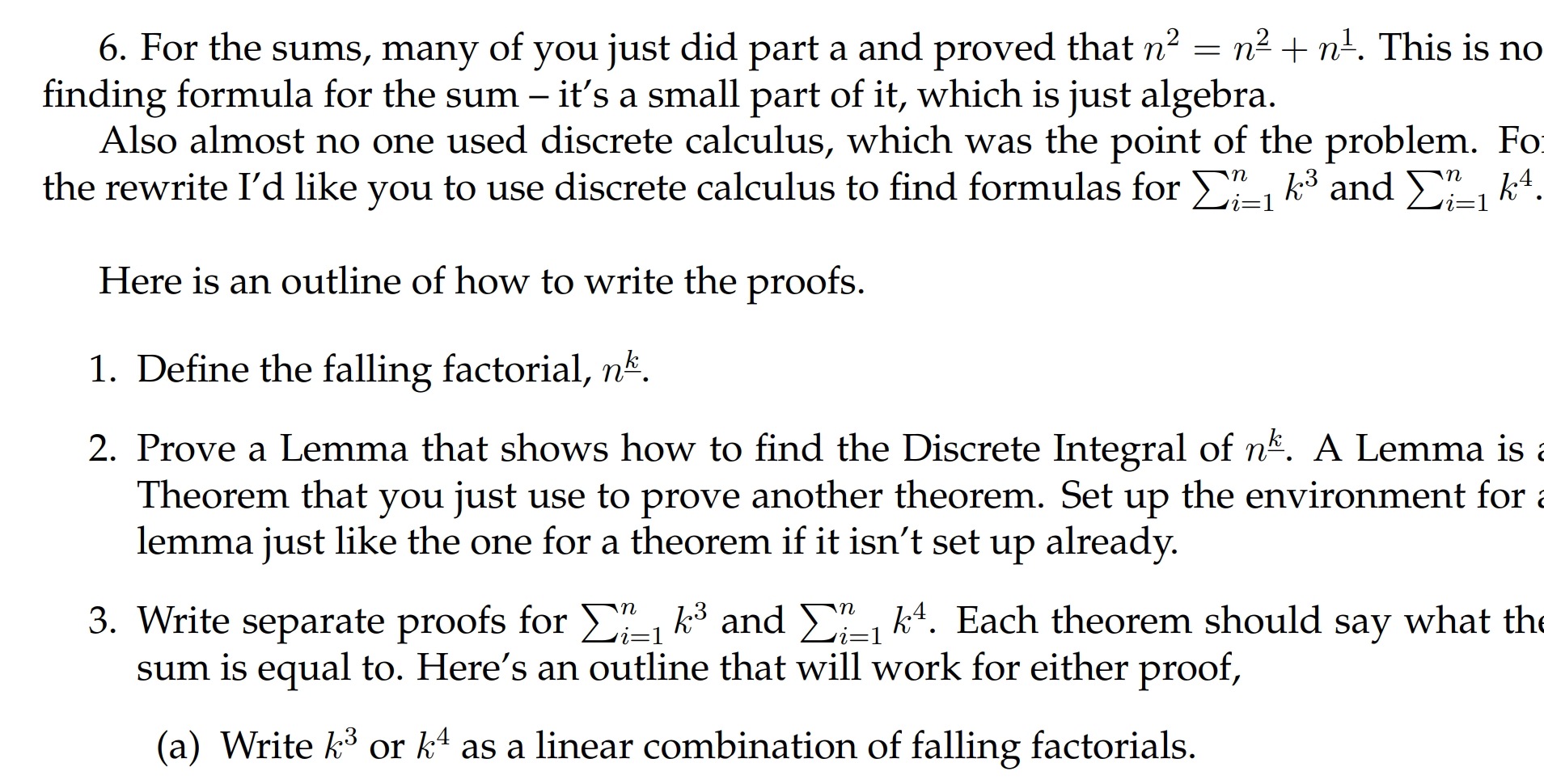 Solved For the sums, many of you just did part a and proved | Chegg.com