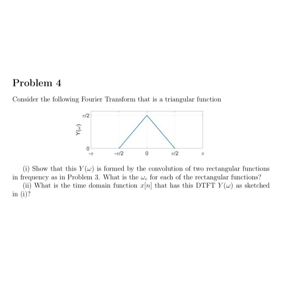 Problem 4Consider the following Fourier Transform | Chegg.com