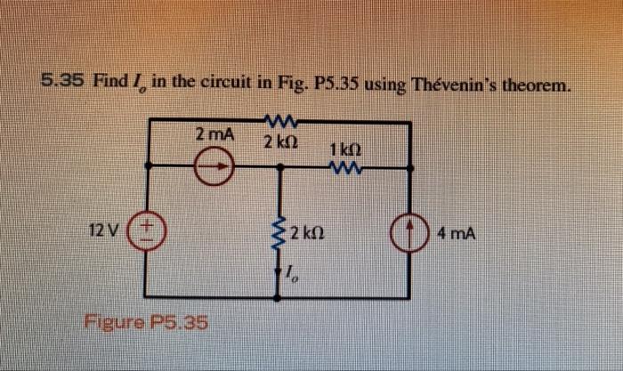 Solved 5.35 Find I, in the circuit in Fig. P5.35 using | Chegg.com