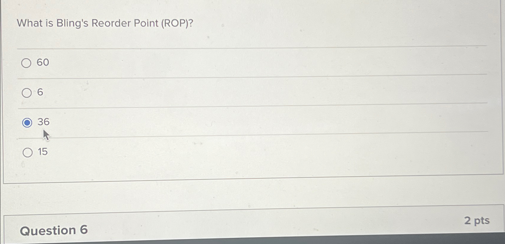 Solved What is Bling's Reorder Point (ROP)?6063615Question | Chegg.com