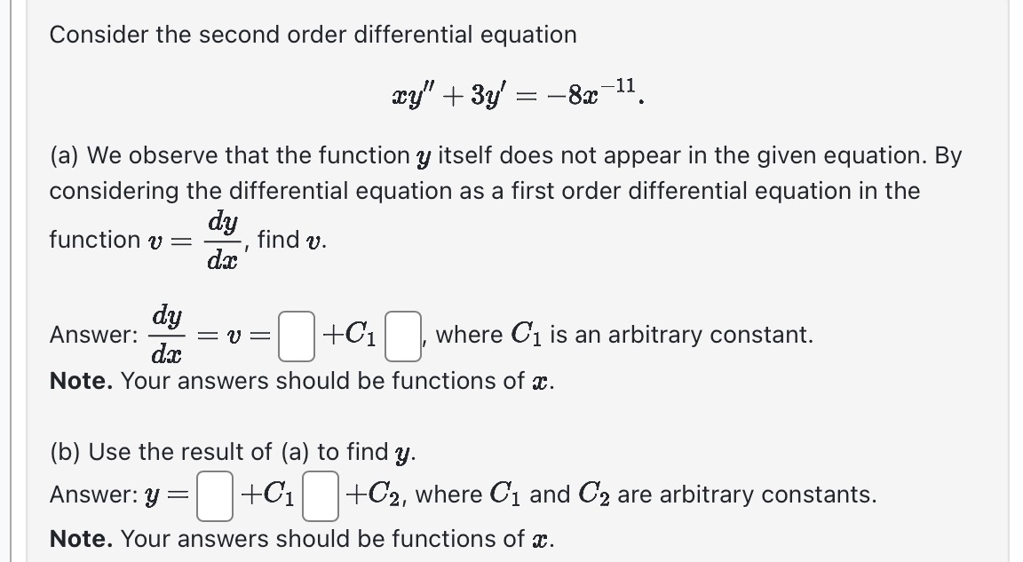 Solved Consider the second order differential | Chegg.com