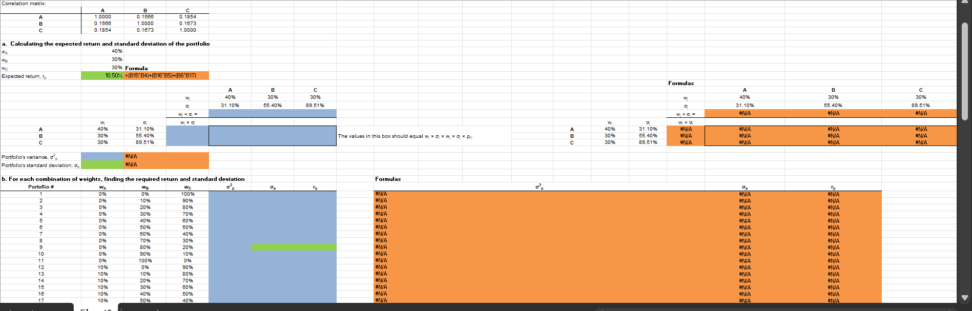 Solved Fill out Excel Sheet SHOW FORMULAS Start with the | Chegg.com