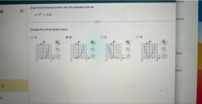 Solved Graph the following function over the indicated | Chegg.com