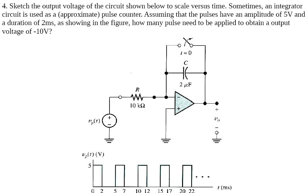 Solved Sketch the output voltage of the circuit shown below | Chegg.com