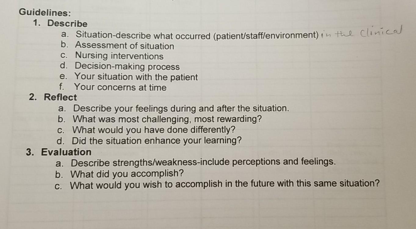 Solved Guidelines: 1. Describe a. Situation describe what | Chegg.com