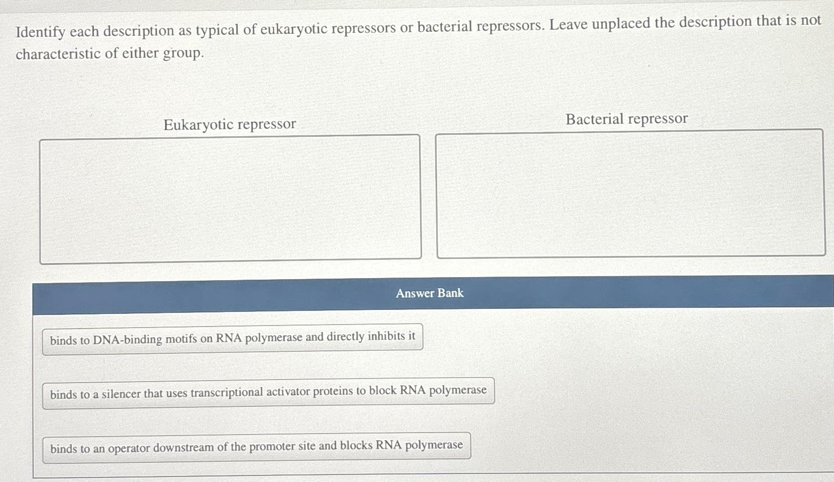 Solved Identify each description as typical of eukaryotic | Chegg.com