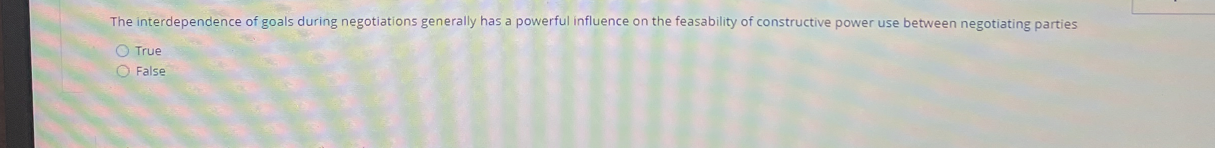 Solved The interdependence of goals during negotiations | Chegg.com