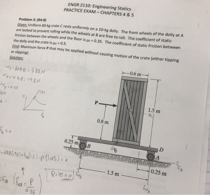 Solved ENGR 2110: Engineering Statics PRACTICE EXAM- | Chegg.com