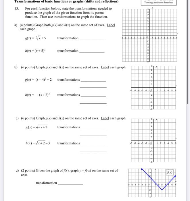 Solved Tutoring Assistance Permitted Transformations of | Chegg.com