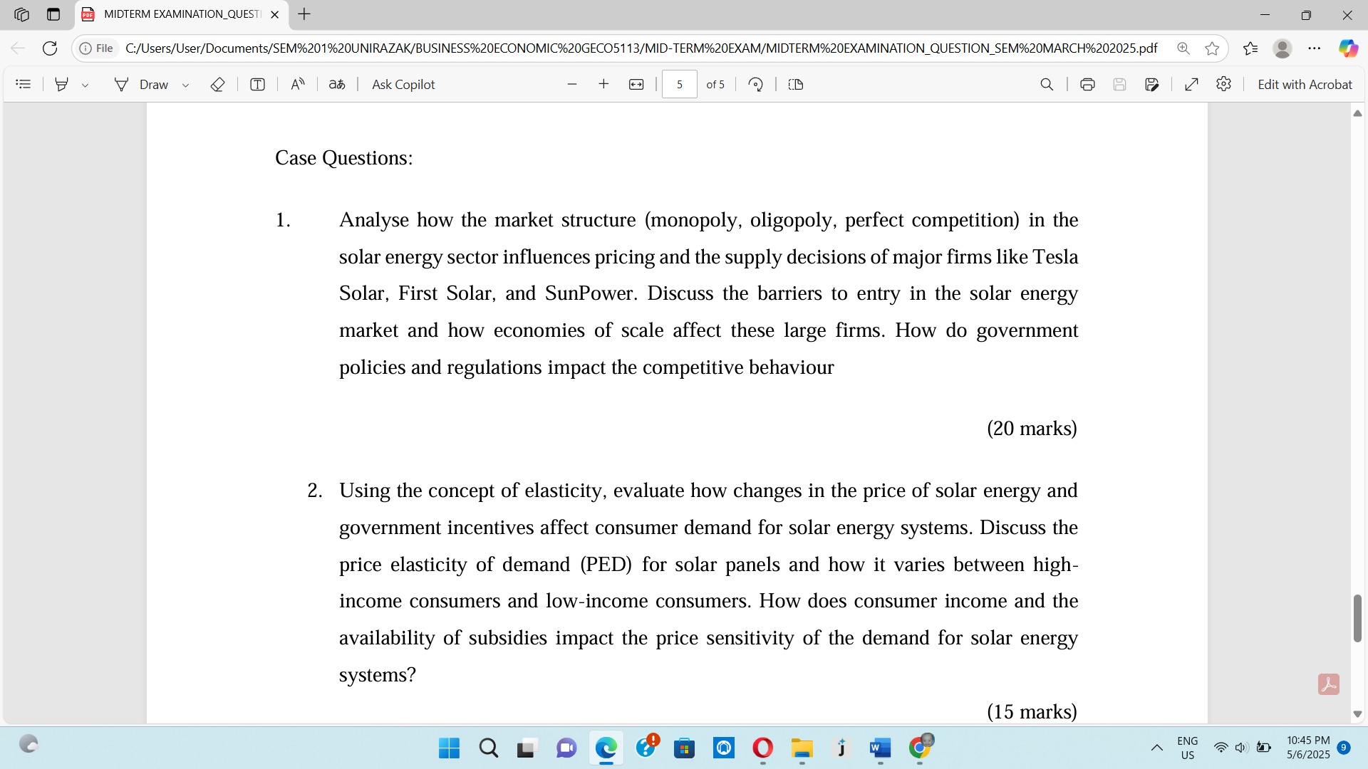 Solved Case Questions:1. ﻿Analyse how the market structure | Chegg.com